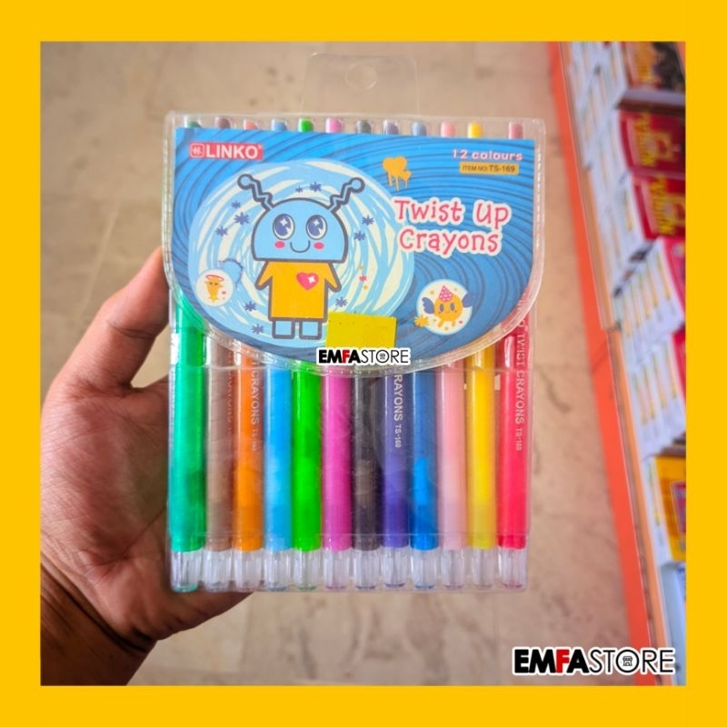 Jual Crayon Putar Linko / Twist Crayon Linko 12 Warna Original | Shopee ...