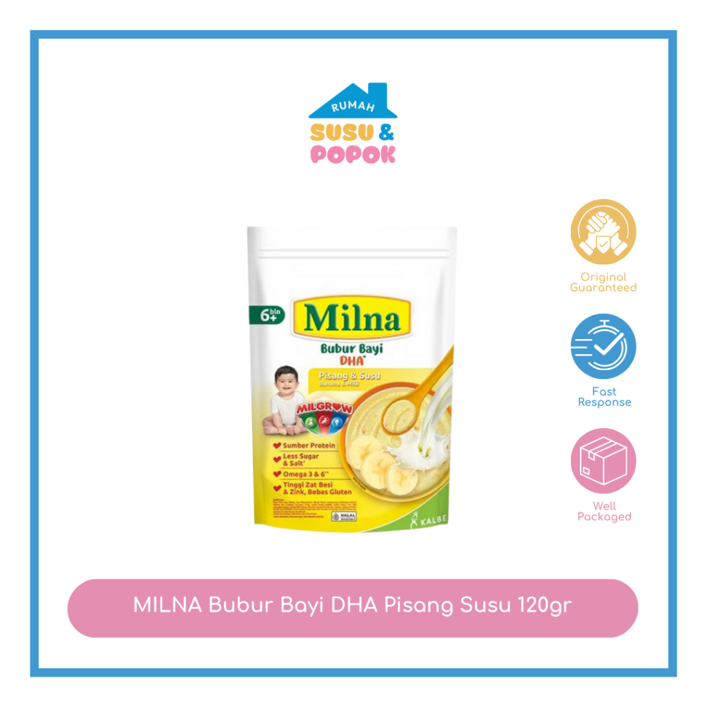 Jual MILNA Bubur Bayi DHA Pisang Susu 120gr | Shopee Indonesia