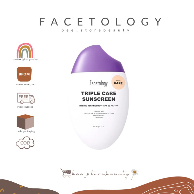 Jual Facetology - facetology triple care sunscreen tinted bare ...