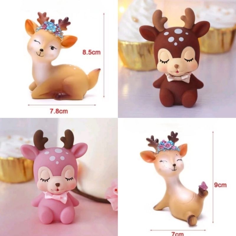 Jual Topper Hewan Rusa Lucu, Hiasan Kue Rusa, Figure Rusa, Boneka Deer ...