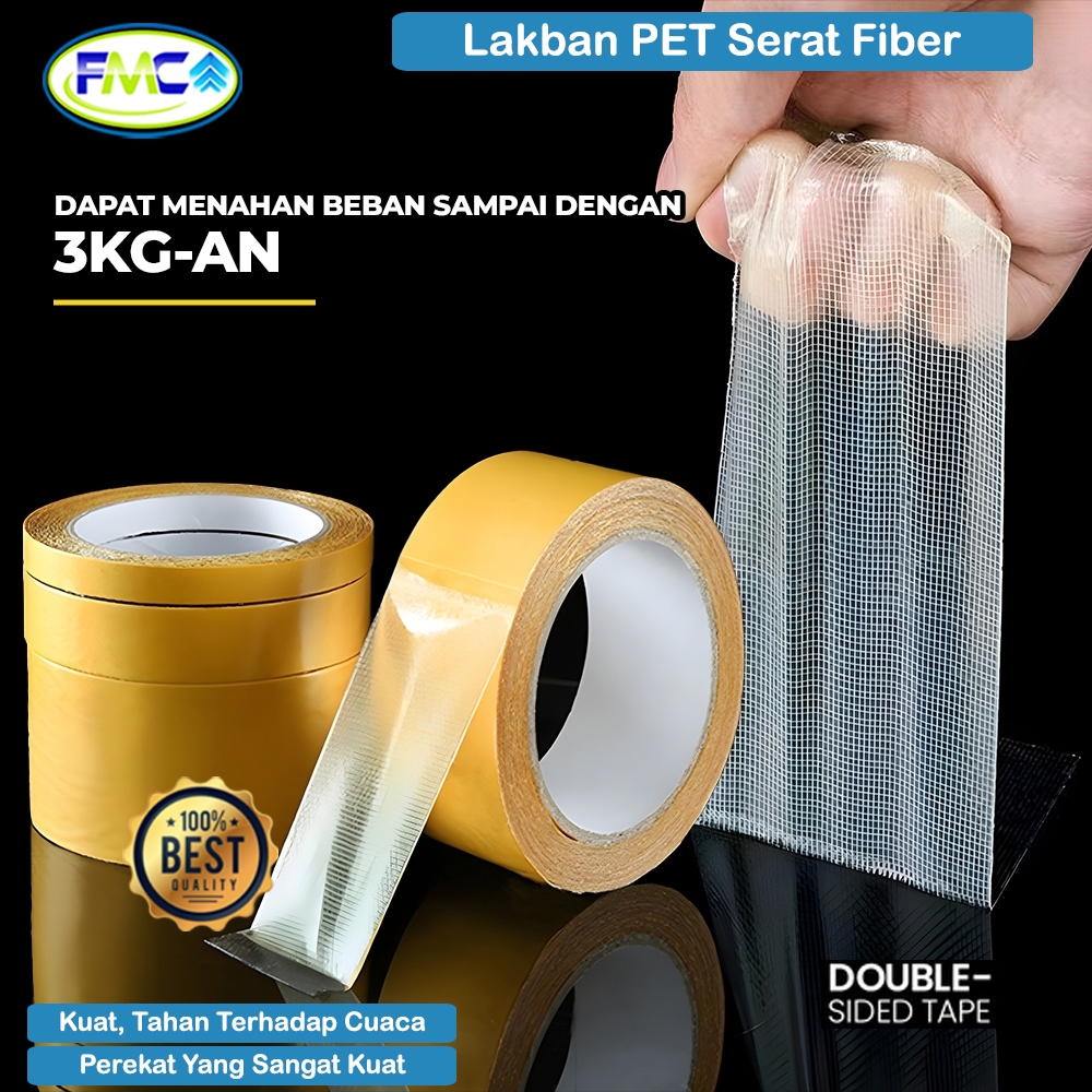 Jual Lakban Kuning Selotip Kain Dua Sisi Tape Fiber Lakban Solatip ...