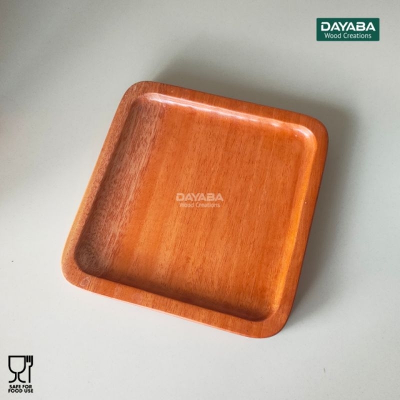 Jual Nampan Baki Kayu Utuh Solid 15x15 CM / Wooden Tray Solid Natural ...