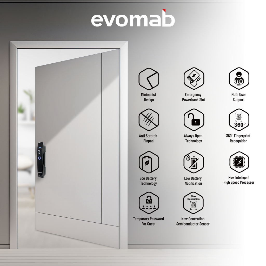 Jual evomab Smart Door Lock Kunci Pintu Digital Fingerprint Bahasa ...