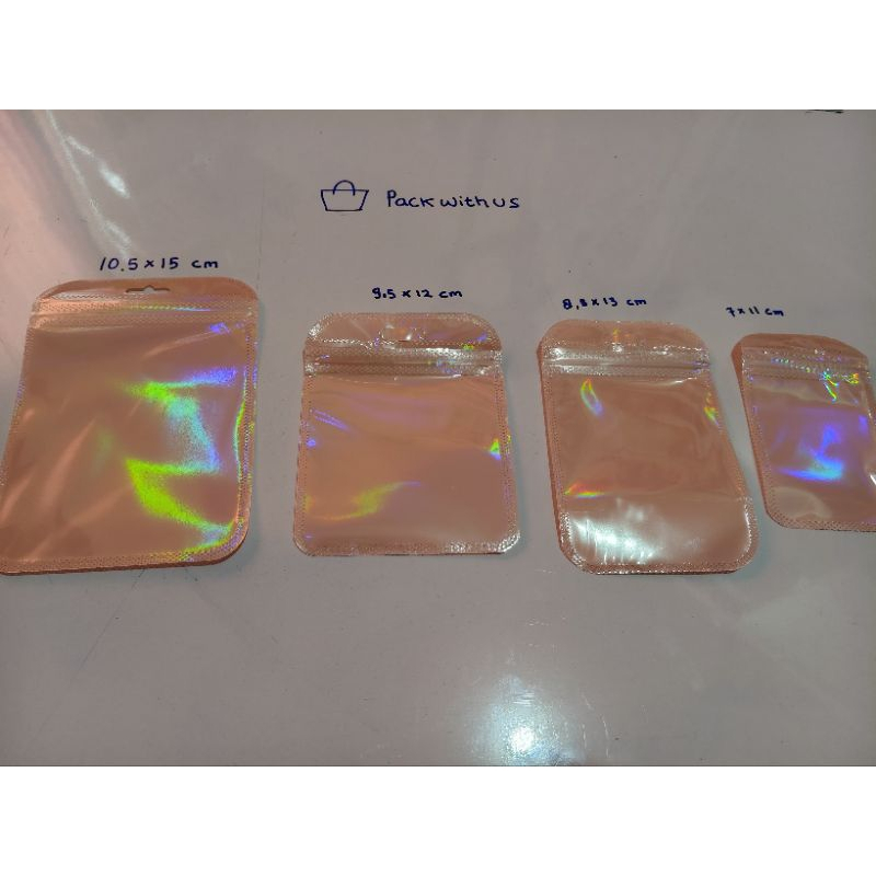 Jual Plastik ZIPLOCK Pink pastel SHimmer HOLO | Shopee Indonesia