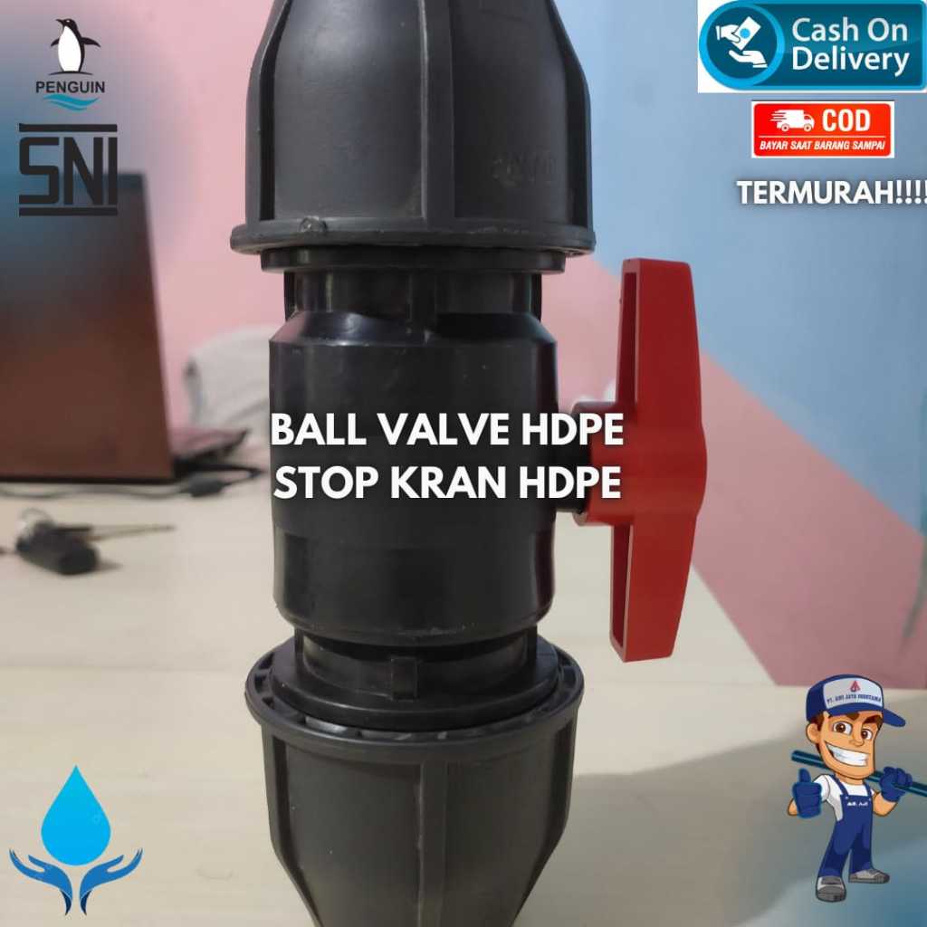 Jual Ball Valve HDPE 1 1/2 Inch Atau Stop Kran Pipa HDPE 50Mm | Shopee ...
