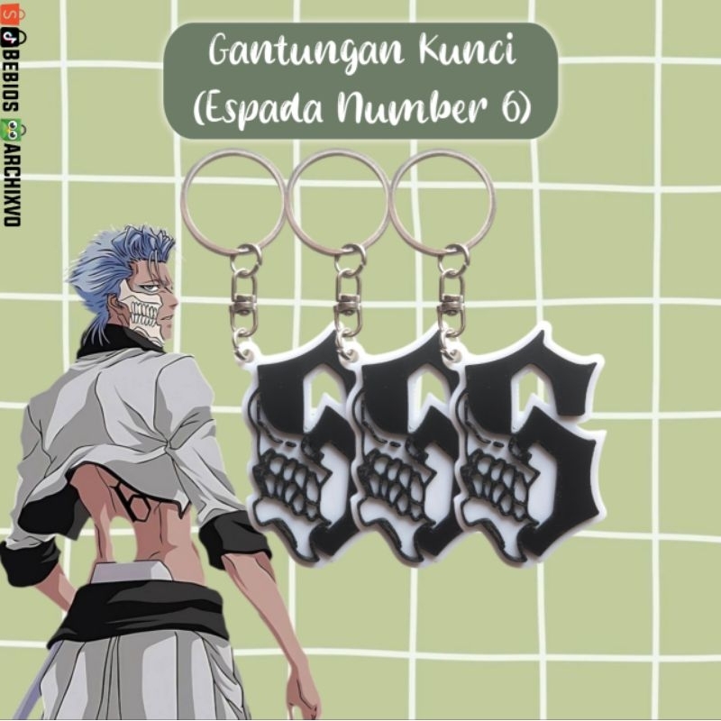 Jual Gantungan Kunci Anime Bleach (Espada Number 6) | Shopee Indonesia