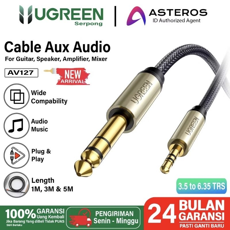 Jual UGREEN Kabel Aux Jack 3.5mm To 6.35mm 6.5mm Audio TRS Stereo 10625 1M 3M 5M | Shopee Indonesia
