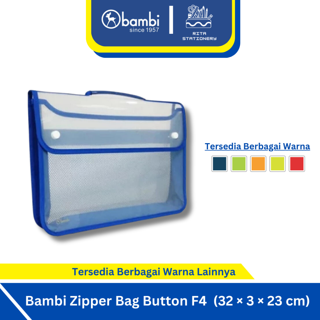 Jual Bambi Tas Dokumen Folio Tipe Tas Berkas / Tas Arsip Edisi Zipper ...