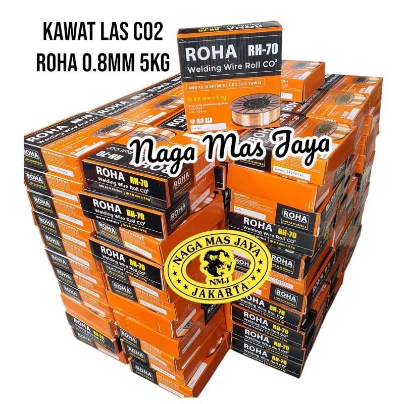 Jual KAWAT LAS CO2 0.8MM 5KG ROHA RH-70 / KAWAT LAS CO2 SOLID MIG WIRE ROHA RH 70 0.8 MM 5KG ...