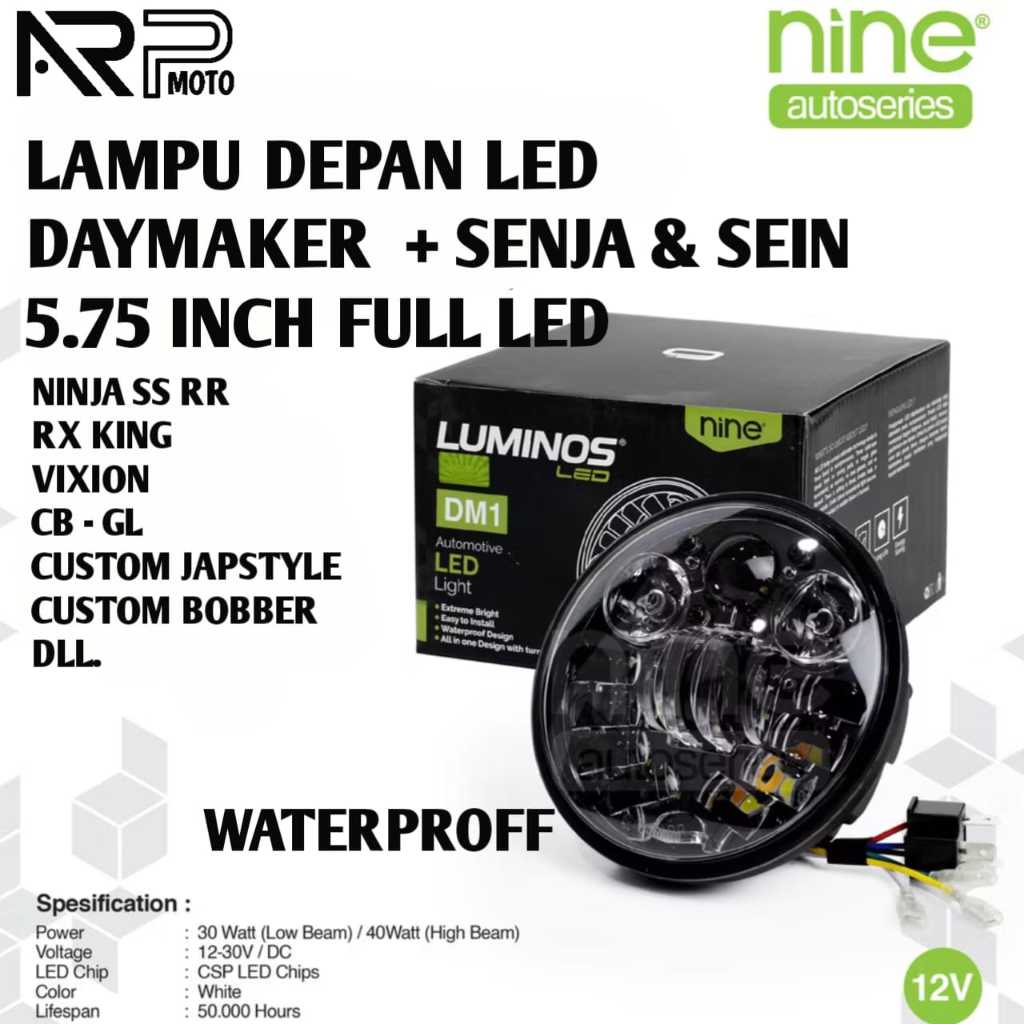 Jual LAMPU DEPAN LED DAYMAKER 5.75INCH 40WATT LUMINOS DM01 UNIVERSAL ...