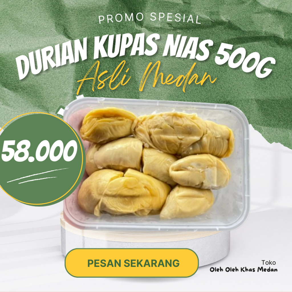 Jual Durian Kupas Nias Medan 500G, Fress, Berkualitas, Lezat Premium ...