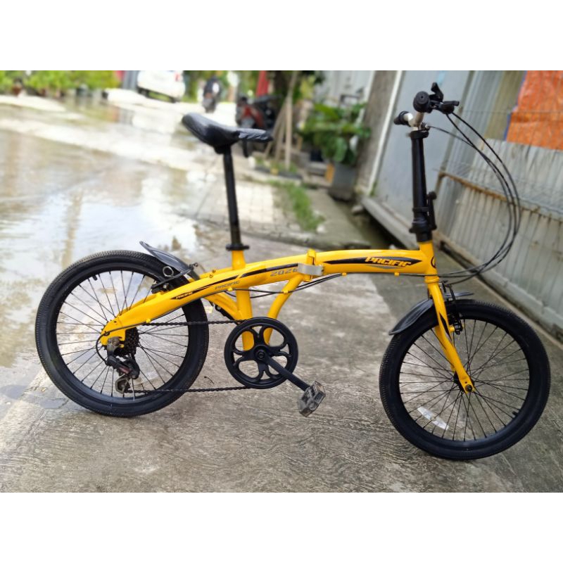 Jual Sepeda Lipat Pacific Repaint 20 inch Yellow Black Pacific Kuning ...