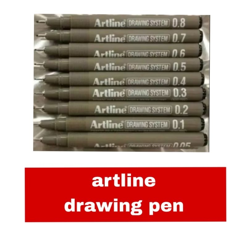 Jual ( 1 pcs) drawing pen artline / snowman drawing system/ pulpen ...