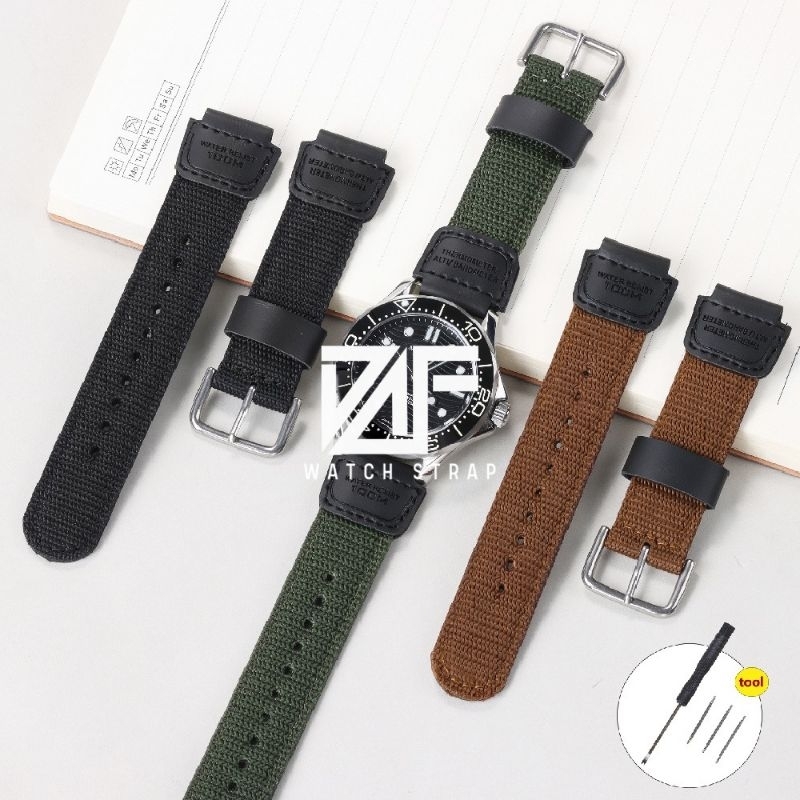 Jual DAF Tali Kanvas jam tangan Casio AE 1000 AE 1200 SGW 300 Strap ...