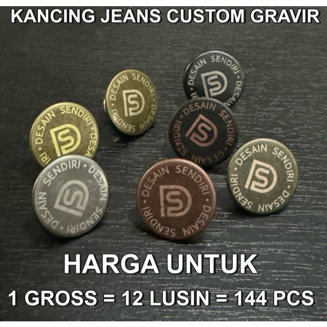 Jual Kancing jeans button gravir custom desain sendiri per gross (144 ...