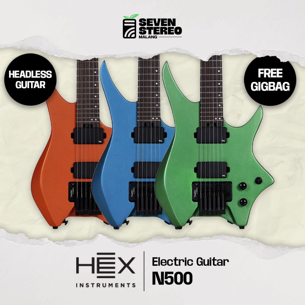 Jual HEX N500 Electric Guitar Headless Model - HEX NEXT Series - Gitar ...