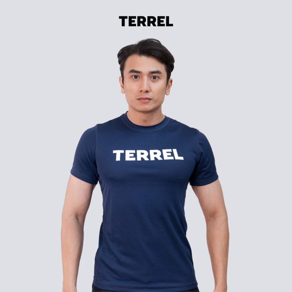 Jual Terrel sportswear basic tee big logo navy kaos olah raga dry fit lari running gym pria ...