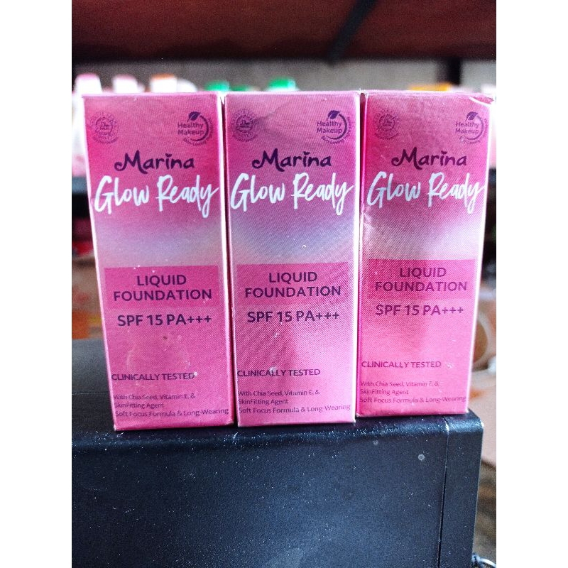 Jual Marina glow ready liquid foundation spf 15 pA+++ | Shopee Indonesia