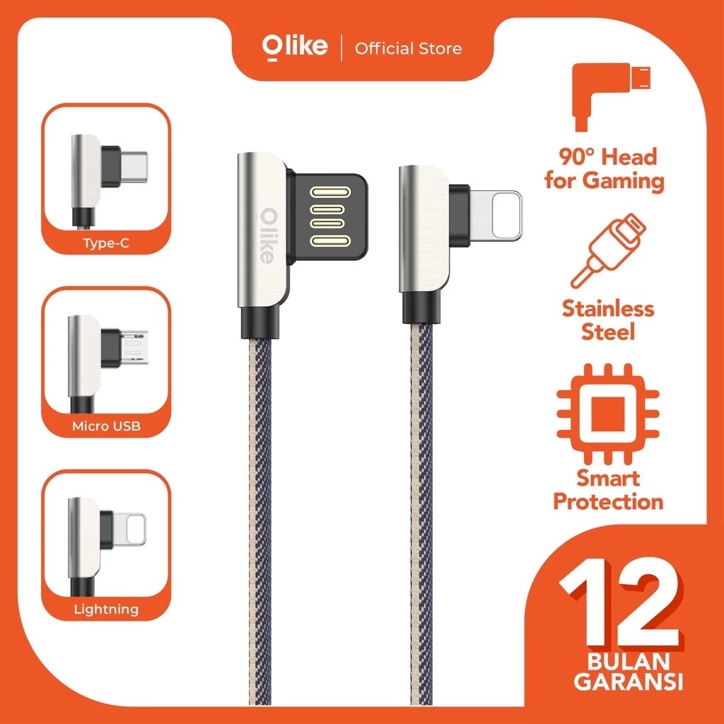 Jual OLIKE OASE DM-C4 / OC-G1 L OLIKE KABEL CHARGER ELBOW L GAMING MICRO USB TYPE C IPHONE DM-C4 ...