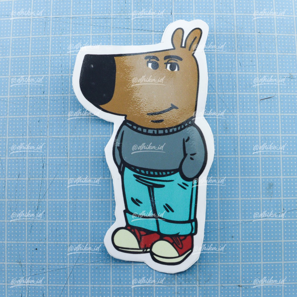 Jual Sticker Stiker Viral FYP Laptop Anjing Dog Chill Guy Meme Lucu ...