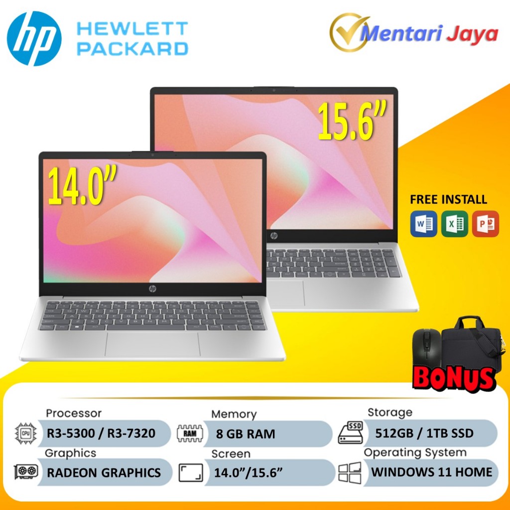 Jual Laptop HP AMD RYZEN 3 7320 8GB 1TB SSD 14/15 inch Windows 11 Home ...