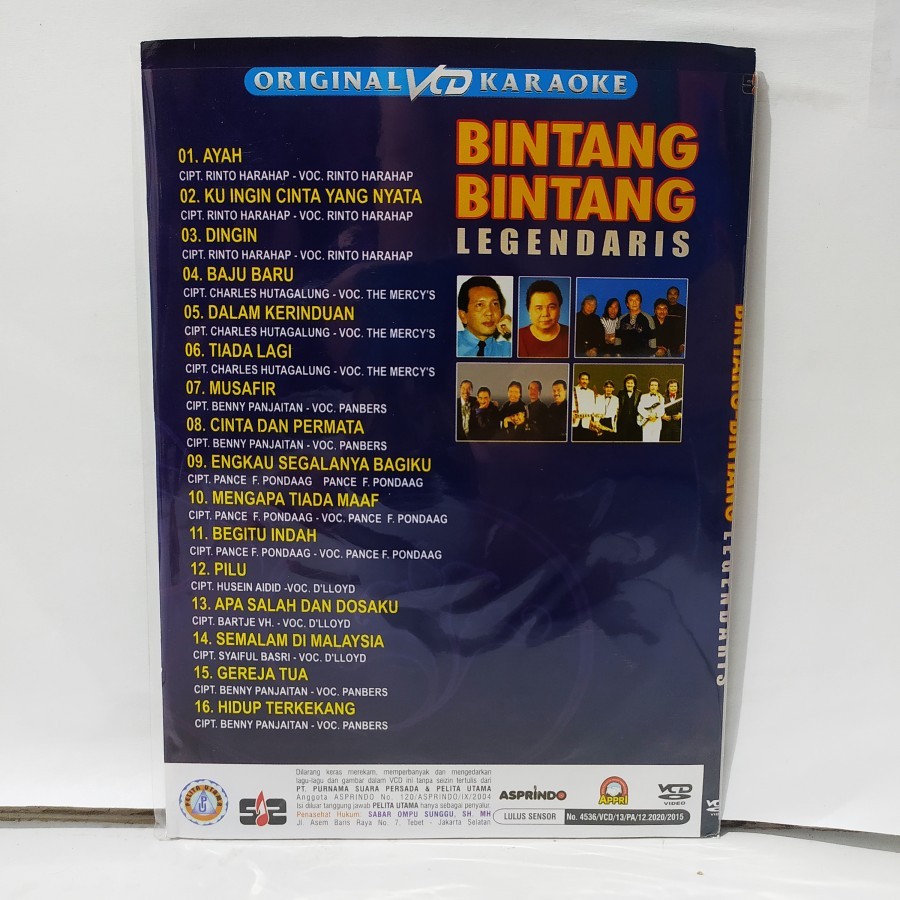 Jual VCD Original Karaoke BINTANG BINTANG LEGENDARIS | Shopee Indonesia