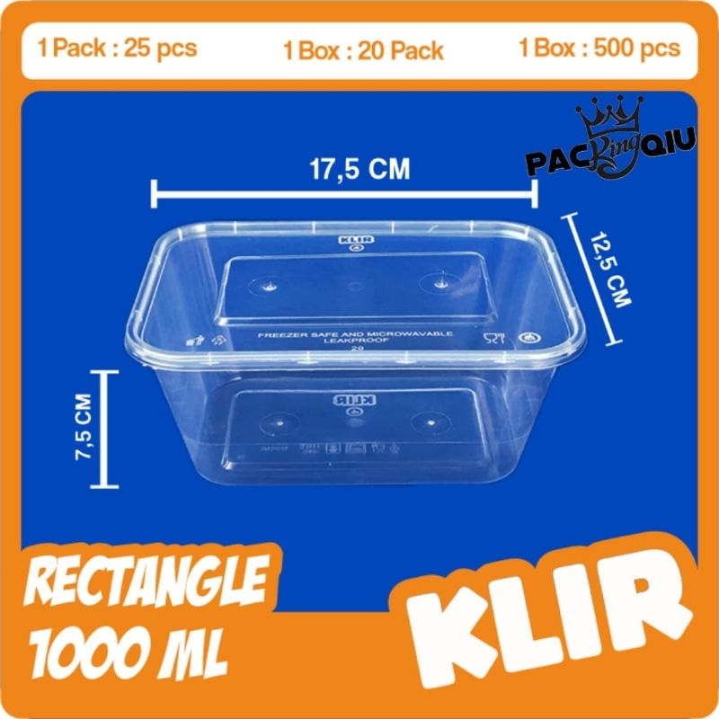 Jual KLIR THINWAL RECTANGEL 1000ml/PERSEGI PANJANG/tempat makan/tempat ...