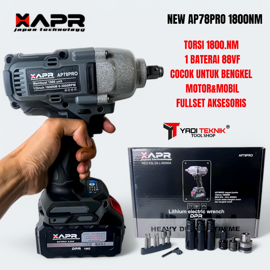 Jual APR impact wrench jumbo AP78PRO 1800nm impek kuat mobil motor ...