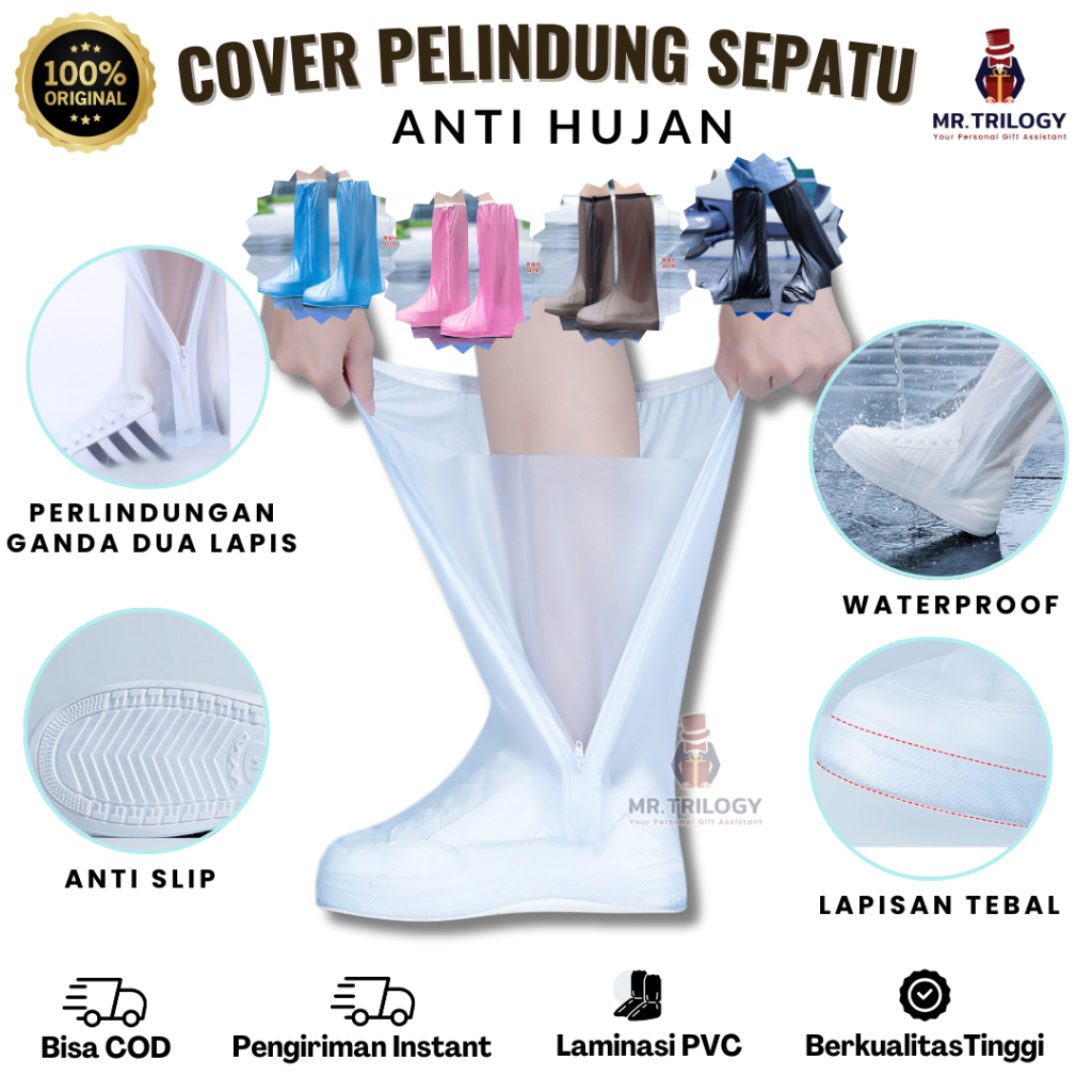 Jual Pelindung Sepatu Panjang Anti Air Sarung Sepatu Cover Shoes Tahan ...