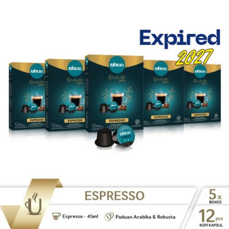 Jual EXCELSO Capsule Unakaffe kopi kapsul Paket 5 Pack ESPRESSO (isi 5 ...