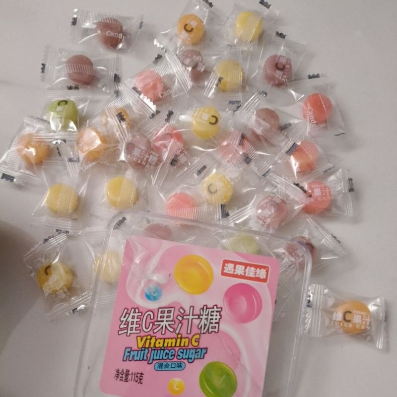 Jual HARGA PER PCS FRUIT JUCE SUGAR VITAMIN C PERMEN CANDY | Shopee ...