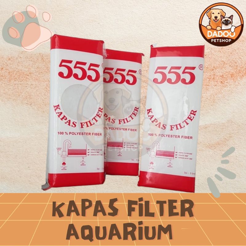 Jual Kapas Filter Aquarium Merek 555 100% Polyester Fiber Isi 3 Lembar ...