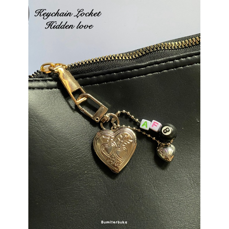 Jual Keychain locket free custom dan inisial beads | Shopee Indonesia
