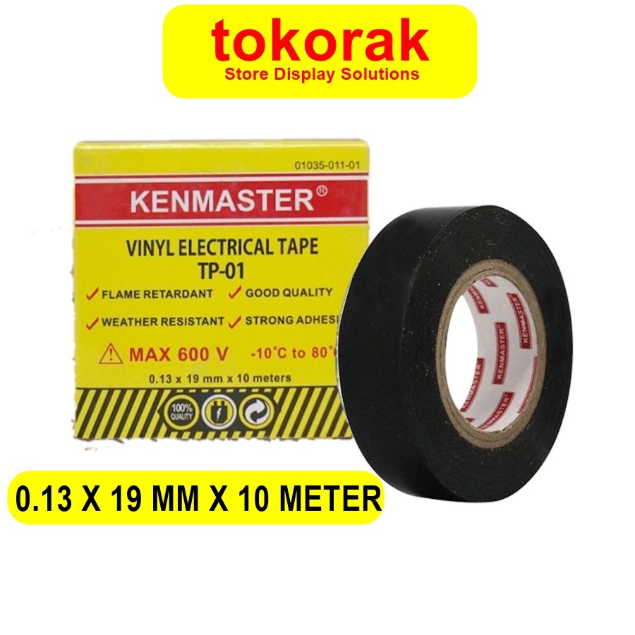 Jual KENMASTER ISOLASI HITAM ISOLASI LISTRIK PVC ISOLASI VINYL ...