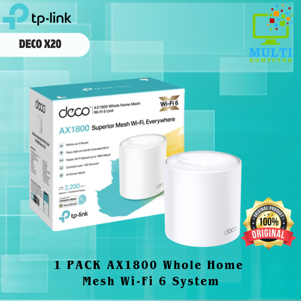 Jual DECO X20 1 PACK AX1800 Whole Home Mesh Wi-Fi 6 System TP-LINK ...