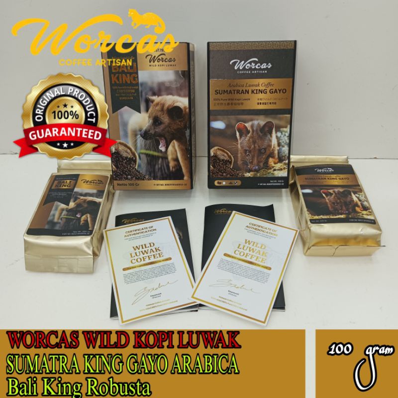 Jual [BOX CLASSIC PREMIUM] WORCAS WILD LUWAK COFFEE ARABICA & ROBUSTA, KOPI LUWAK LIAR, SUMATRAN ...