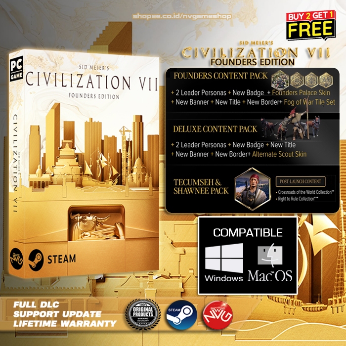 Jual Sid Meiers Civilization 7 VII Founders Edition Windows Mac OS PC ...