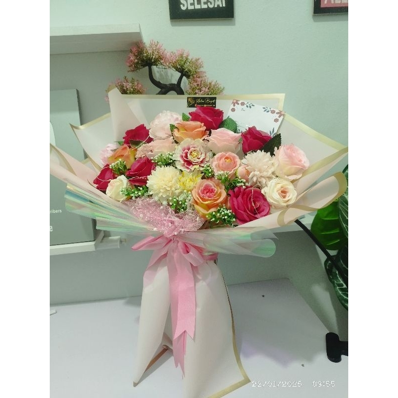 Jual Buket bunga ukuran jumbo - bucket bunga PINK jumbo - buket bunga ...