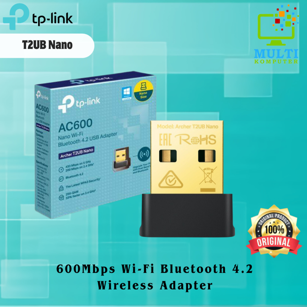 Jual Tp-Link Archer T2UB Nano 600Mbps Wi-Fi Bluetooth 4.2 Wireless ...