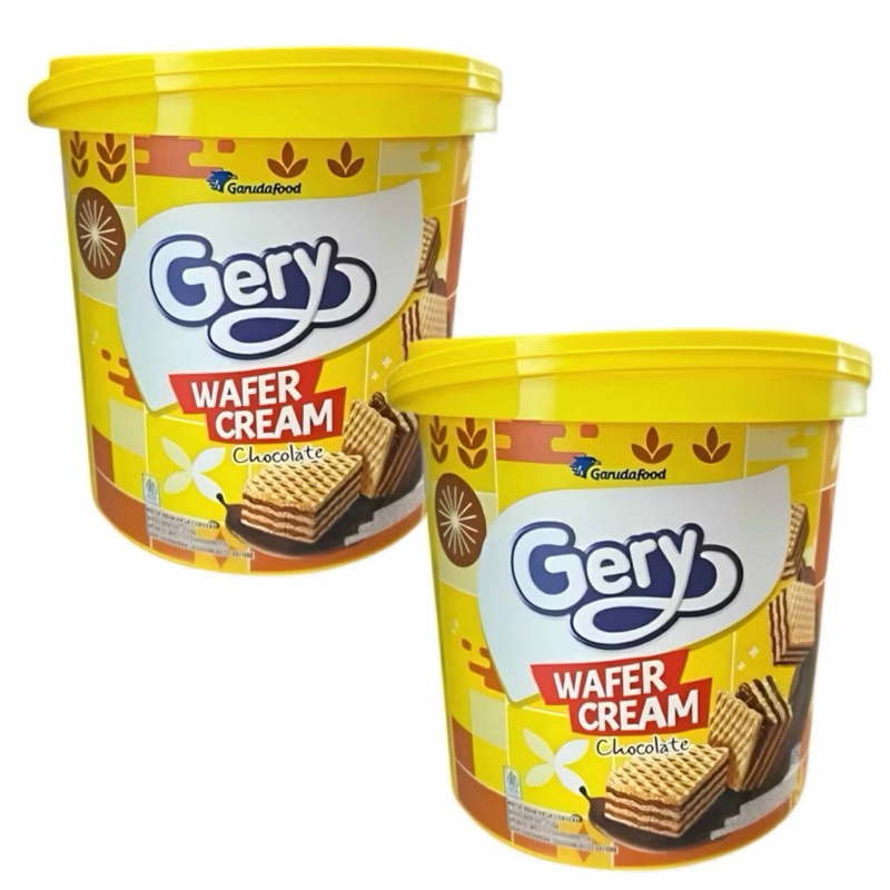 Jual (250gr) GERY Wafer Cream Chocolate Kemasan Kaleng Timba 250 gr ...