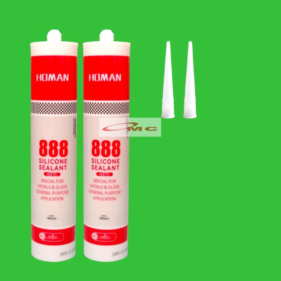 Jual Silicone Sealant Lem Kaca Asam Homan 888 300ml Lem Sealant Kaca ...