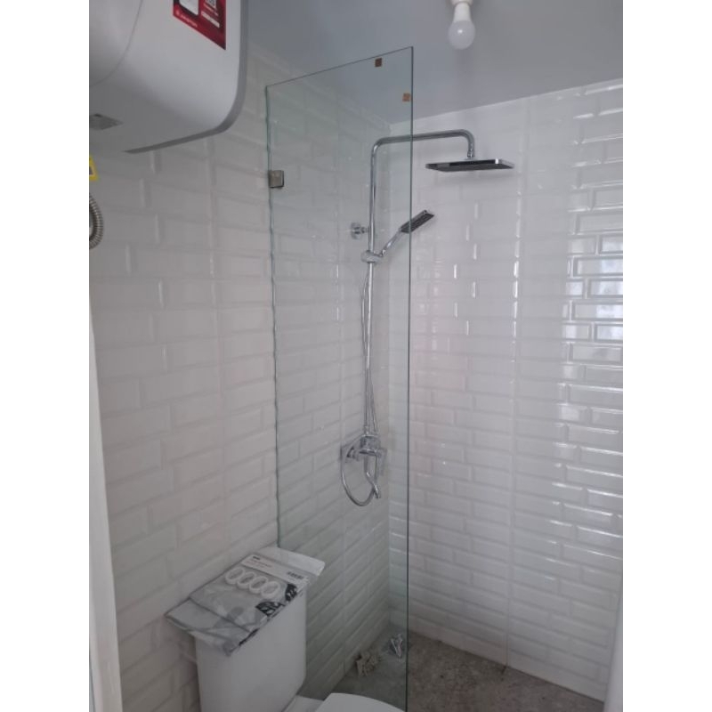 Jual Sekat Partisi Shower Kamar Mandi Kaca Tempered 10mm | Shopee Indonesia