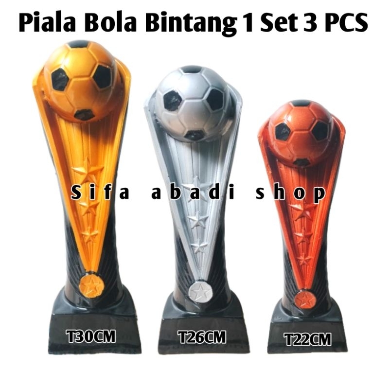 Jual Piala / Trophy Bola Bintang 1 Set 3 Pcs Fustal Sepakbola | Shopee ...