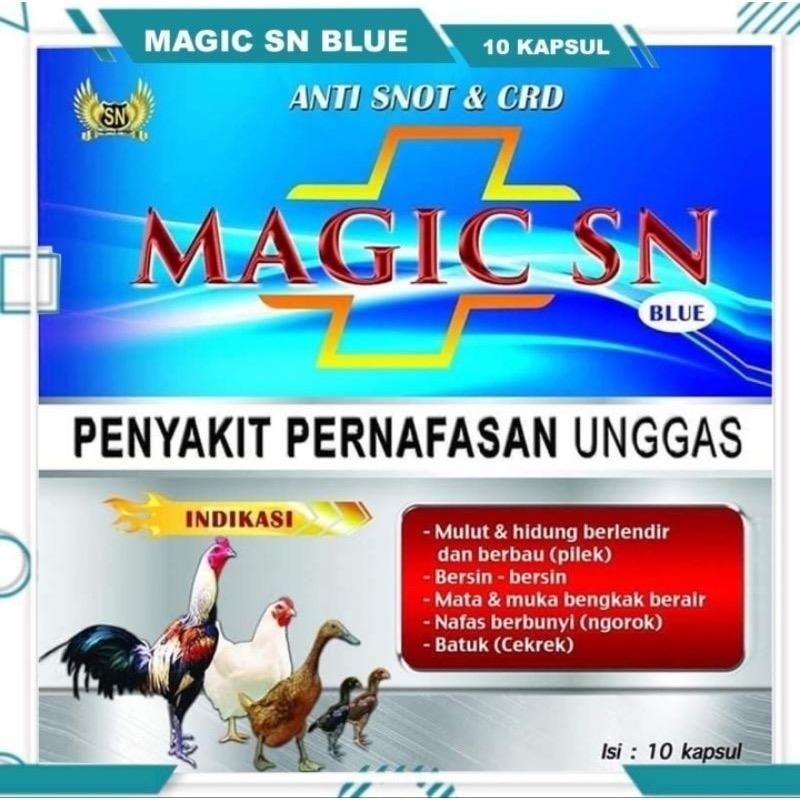 Jual Obat Penyakit Pernapasan Unggas Magic SN Blue - 10 Kapsul | Shopee ...
