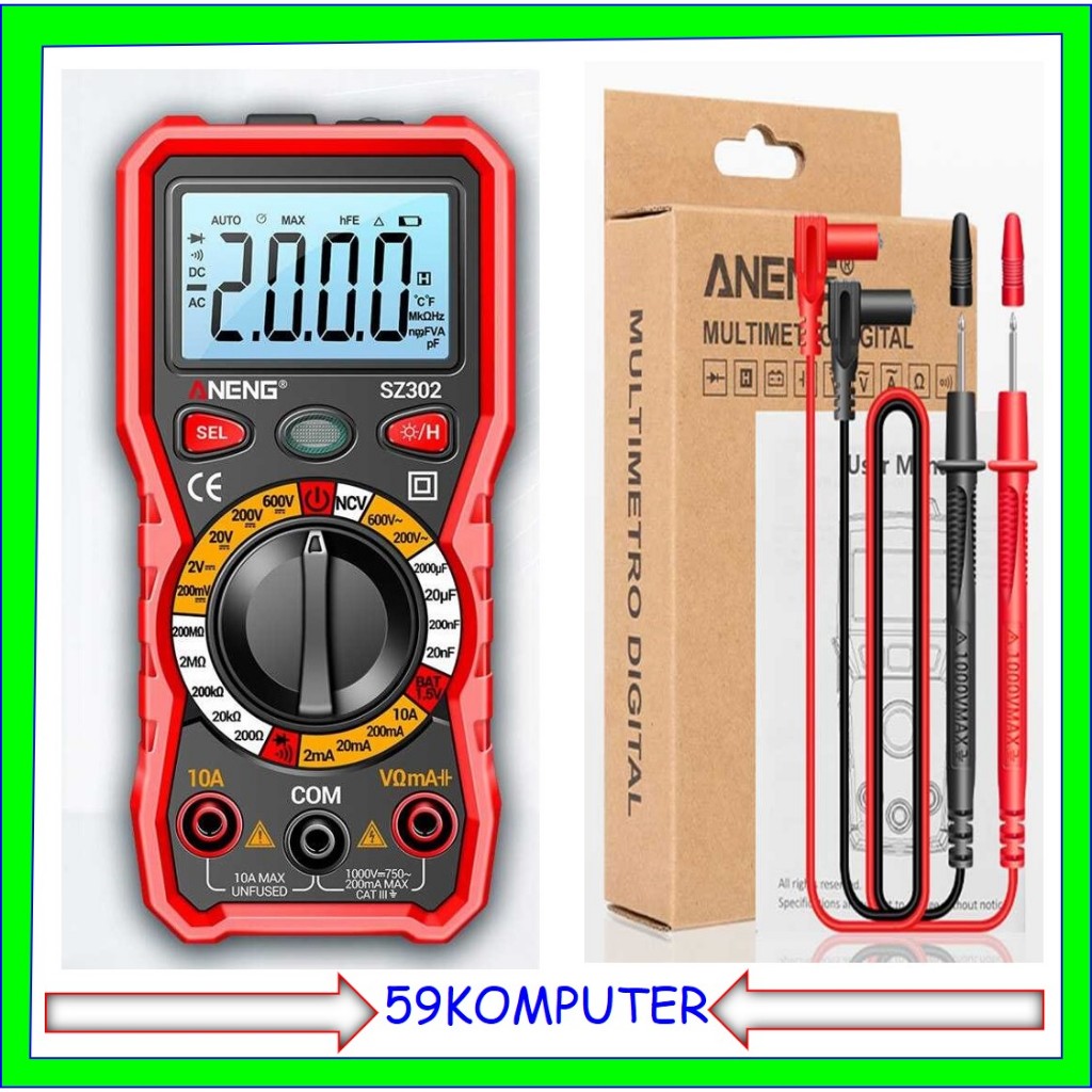 Jual Multitester Multimeter Digital Aneng SZ302 Digital Multimeter AC ...