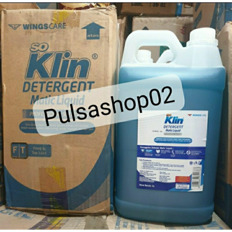 Jual So Klin Detergent Matic Professional 5 Liter 5 L | Shopee Indonesia