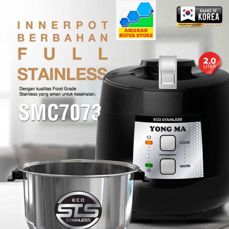 Jual RICE COOKER MAGIC COM STAINLESS INNER POT 2 L YONG MA YONGMA SMC ...