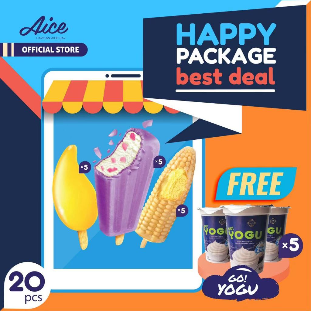Jual Aice Paket Happy Package Ice Cream 15pcs Mix Yogu 5 Cup es krim ...