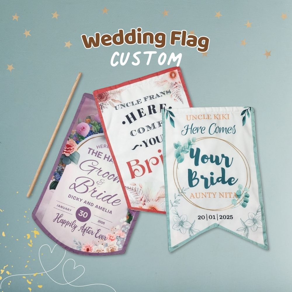 Jual DESIGN CUSTOM - Wedding Flag Wedding Banner Bendera Dekorasi ...