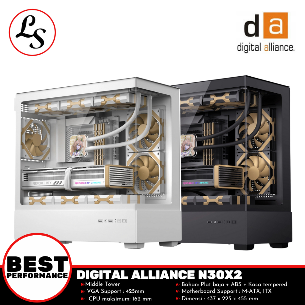 Jual DIGITAL ALLIANCE CASING N30X2 M-ATX ITX Middle Tower Case Gaming ...